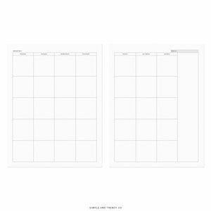 Monthly Planner Printable Minimalist Planner US Letter Size, Undated ...