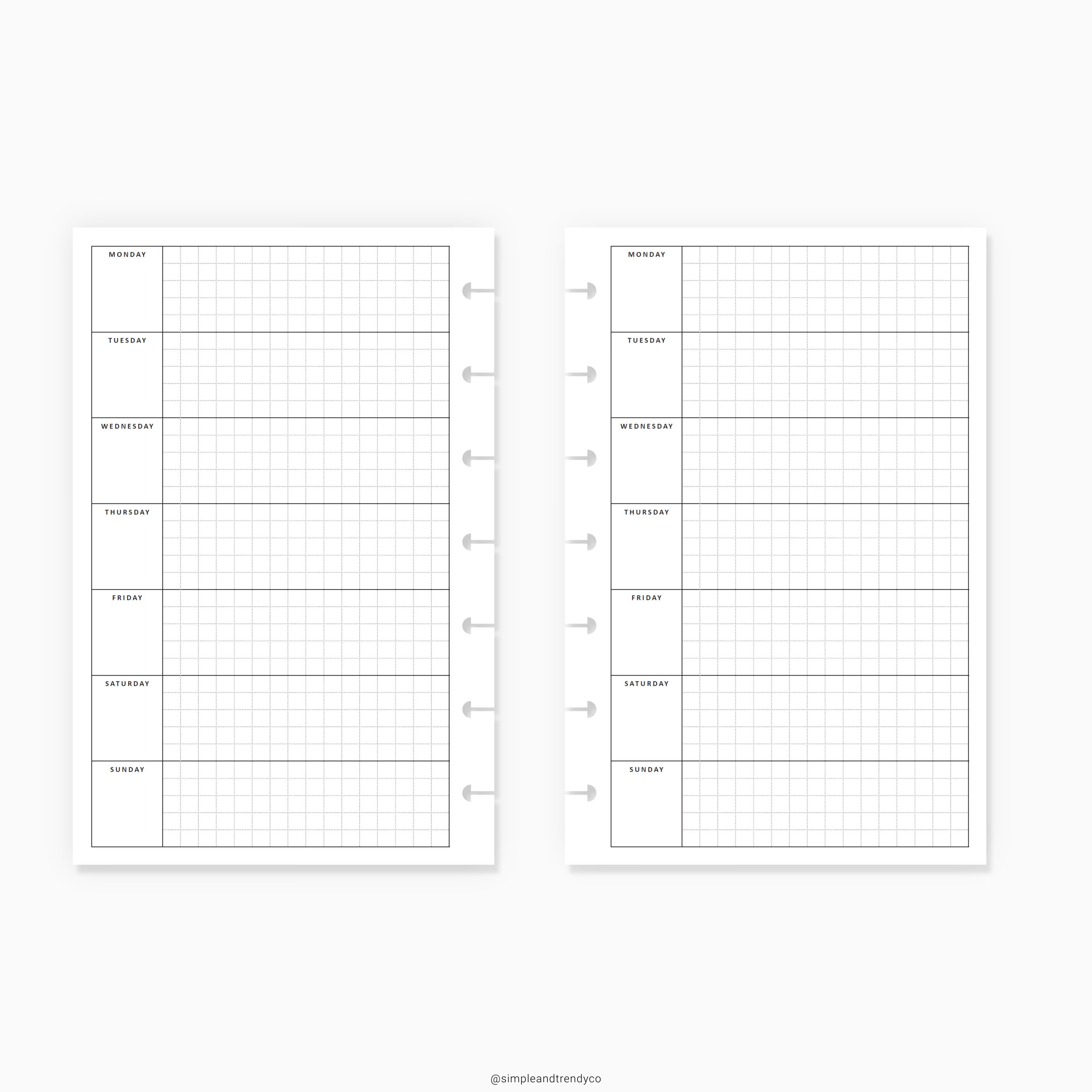 Weekly on One Page Weekly Planner Pages Printable Happy | Etsy