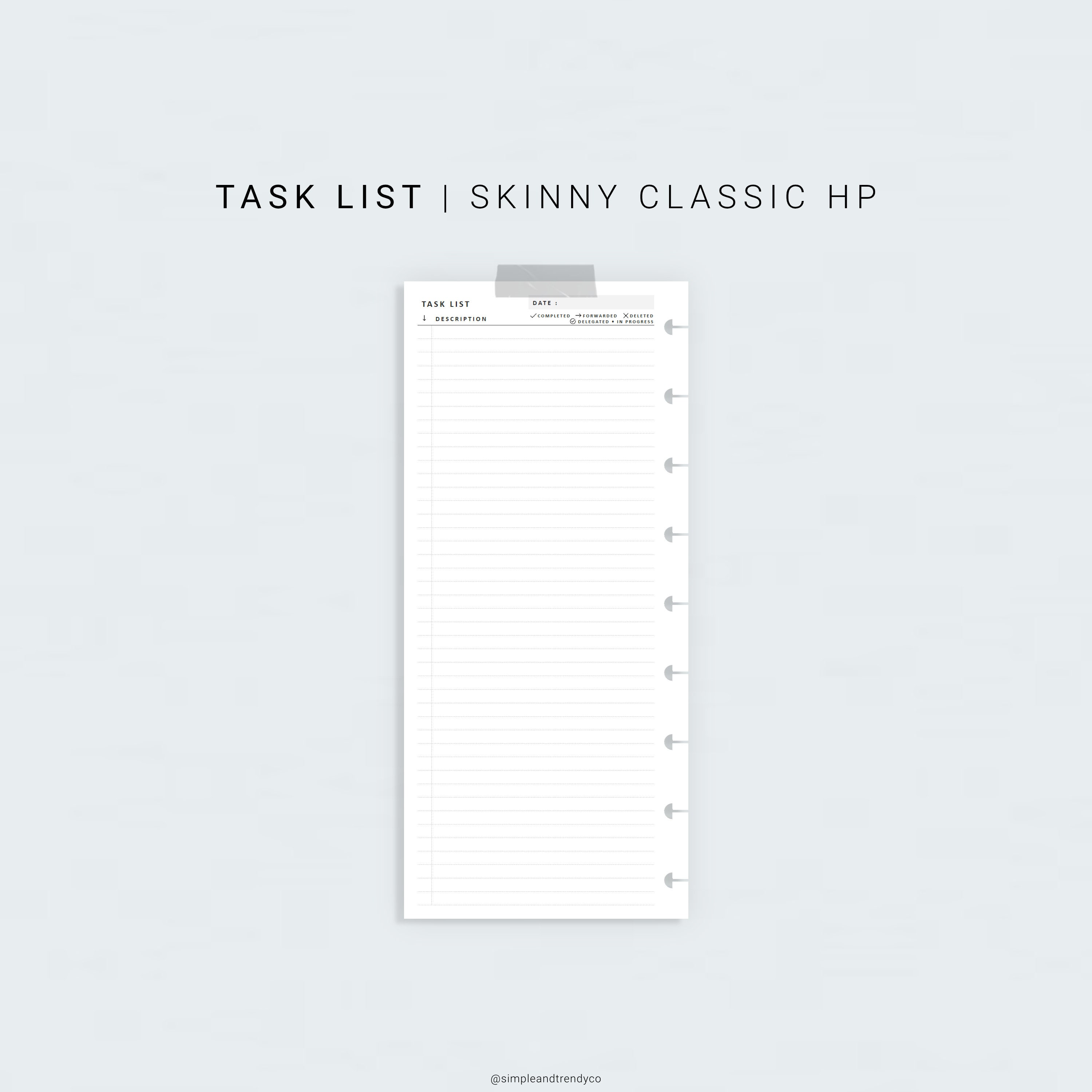 Printable To Do List Skinny Classic Happynichi Printable Half | Etsy