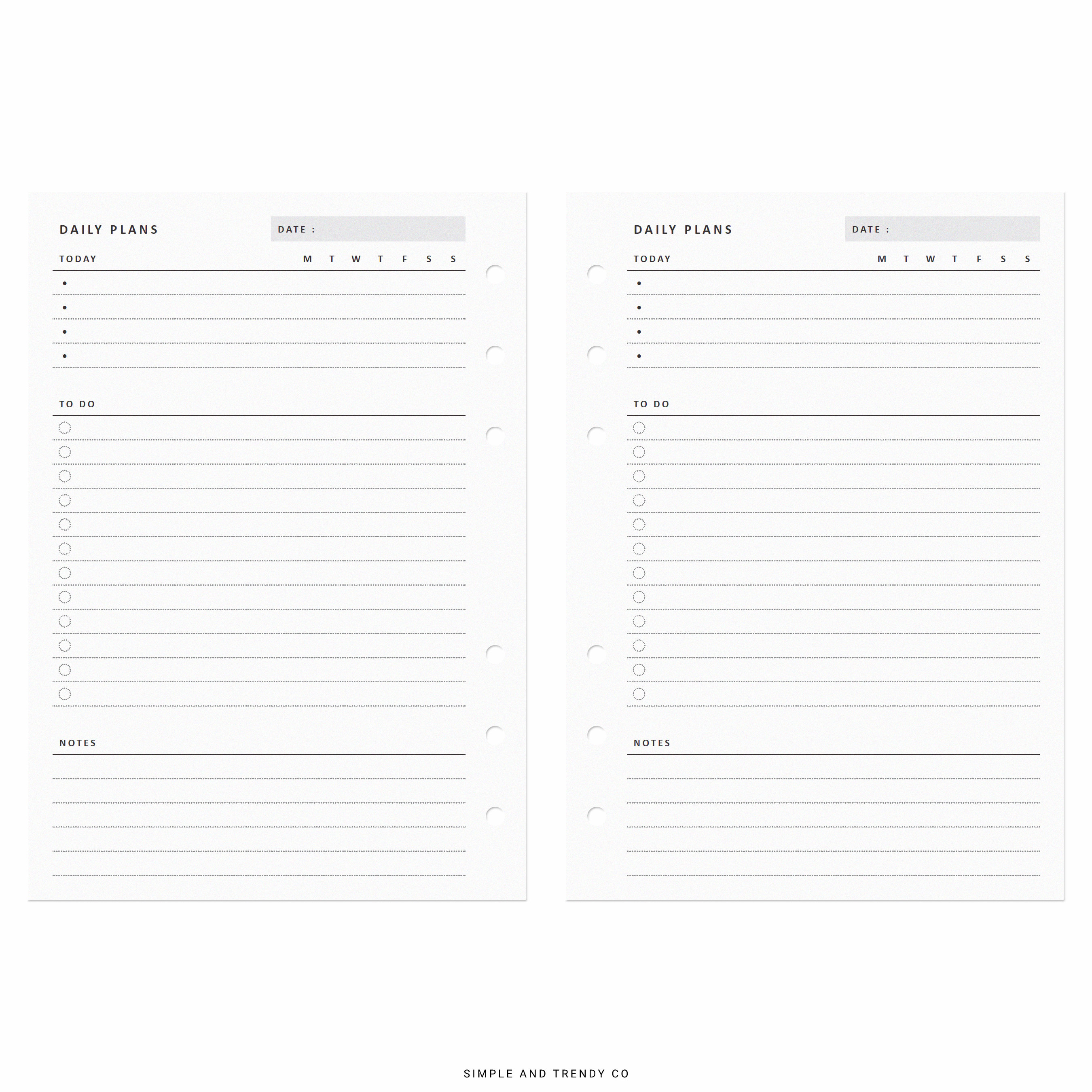 Daily Planner Printable A6 Inserts Daily Organizer Daily - Etsy