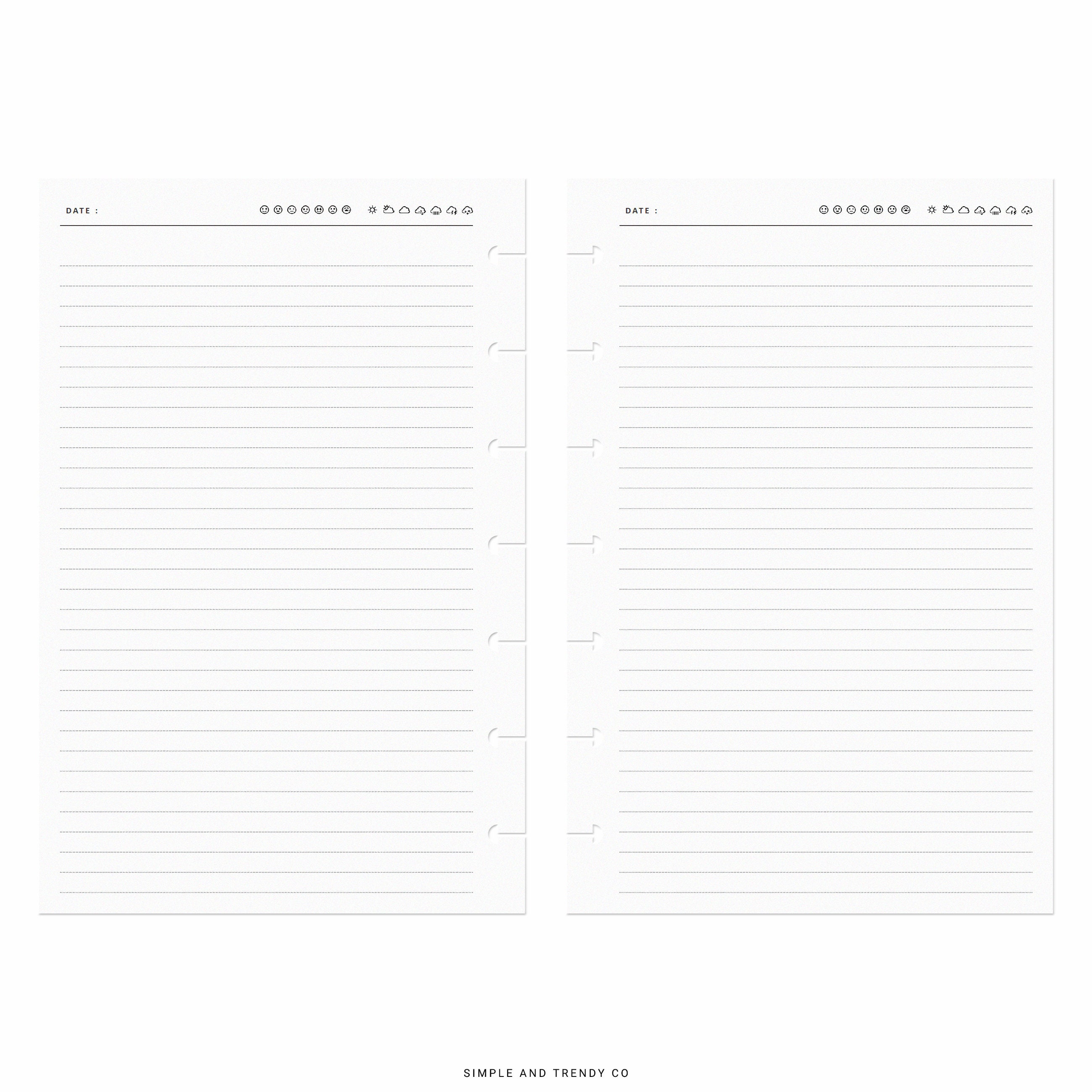 Printable Diary Pages Travel Journal Happy Planner Mini - Etsy