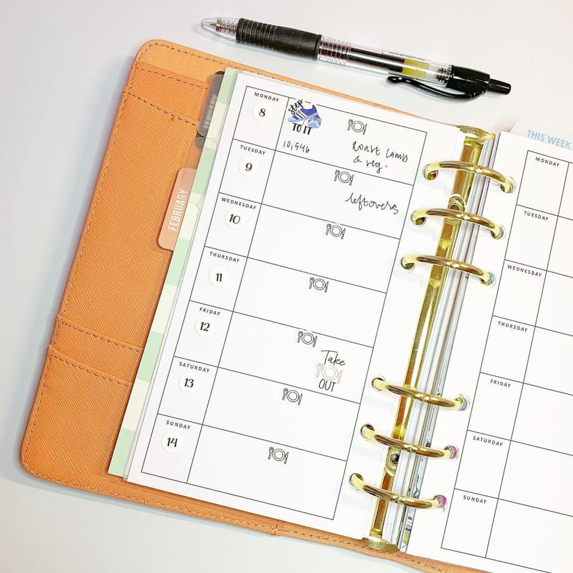 Week on One Page Weekly Planner Pages Printable Personal - Etsy