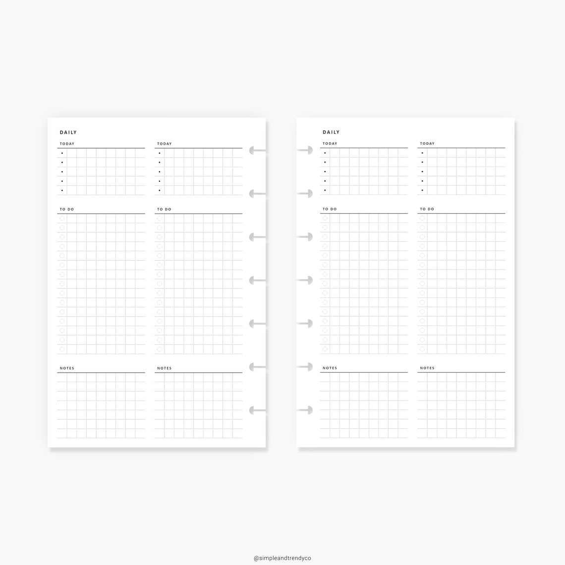 Daily 2 Days on 1 page Happy Planner Mini Daily To Do List | Etsy