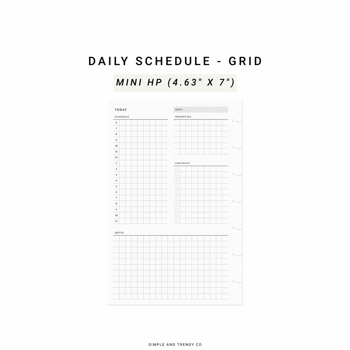 Daily Planner Printable Happy Planner Mini Daily Planners and - Etsy
