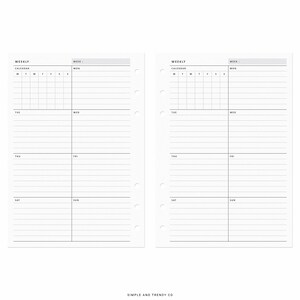 Week on One Page Printable Personal Wide, Weekly 1 Page Vertical Weekly ...