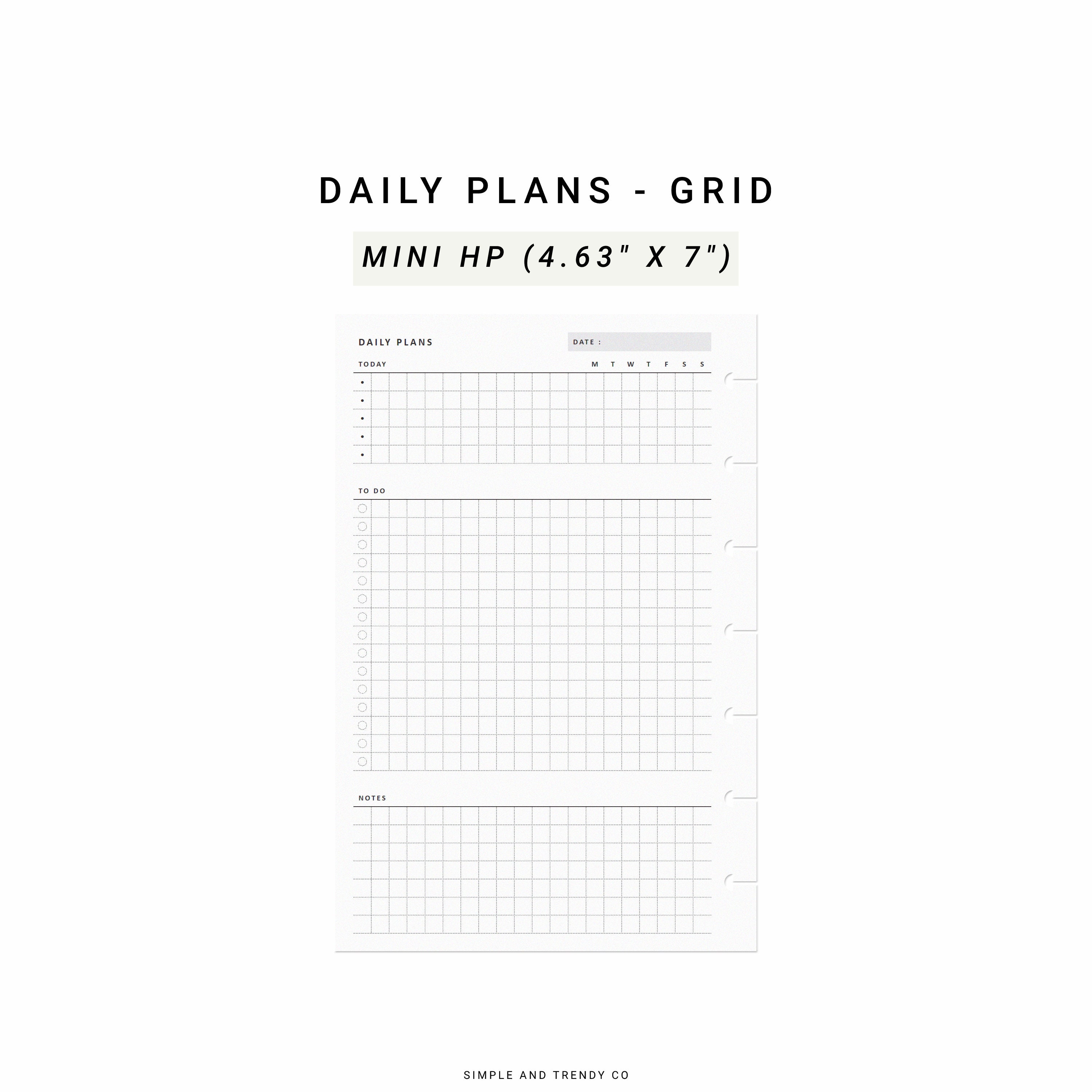 Daily Planner Printable Happy Planner Mini Daily Organiser - Etsy