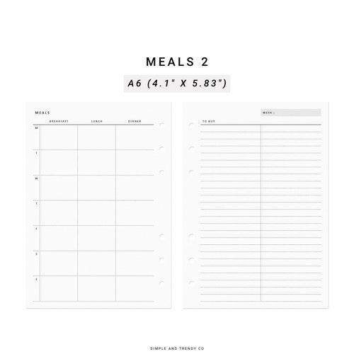 Checklist Sheet A6 Printable Planner Inserts to Do List - Etsy