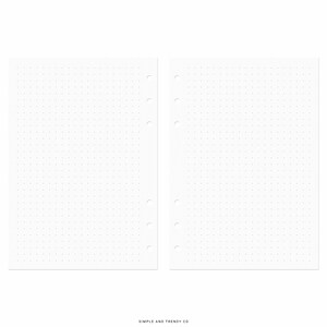 Dot Grid Lined Paper Personal Wide, Printable Writing Paper Blank Notes ...