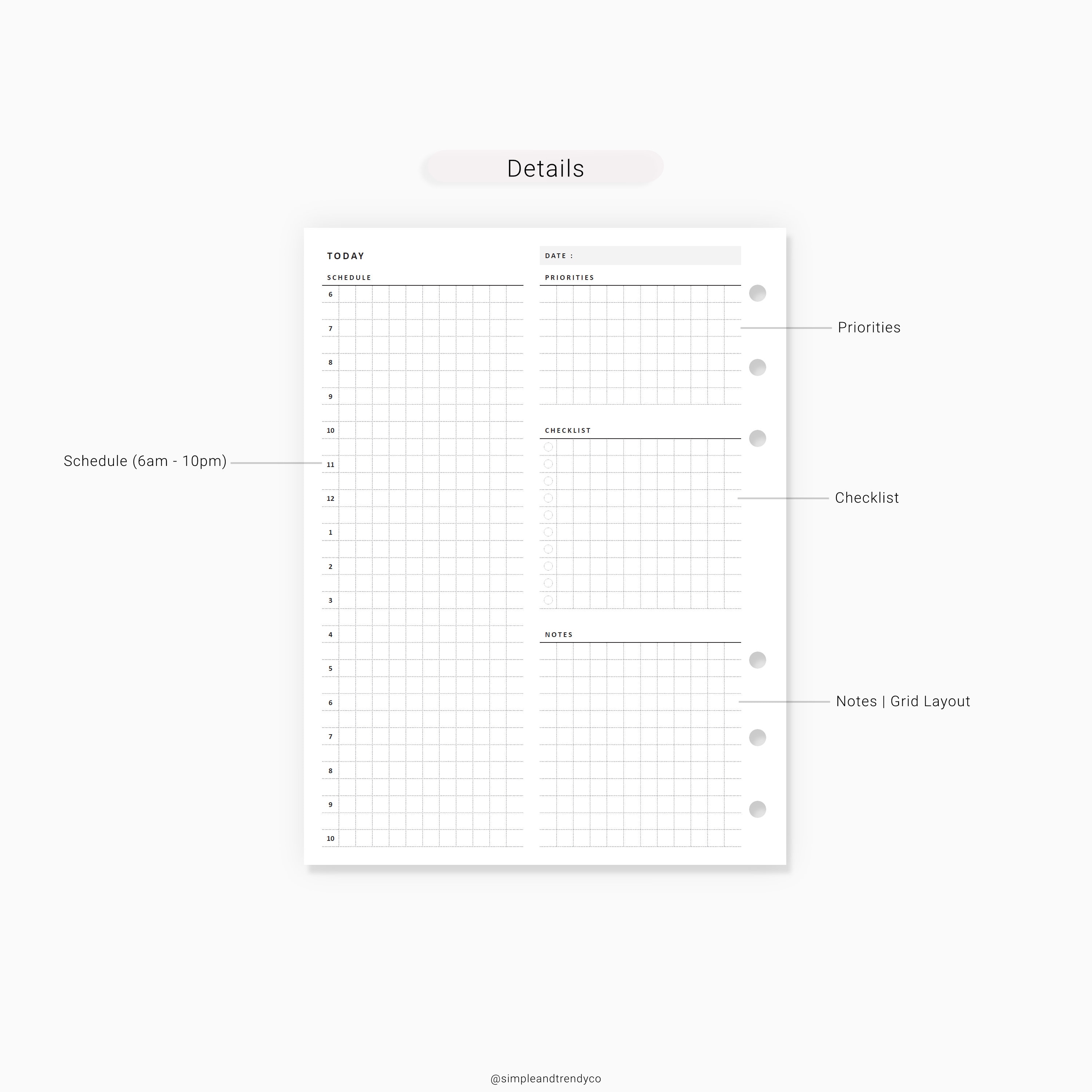 Daily Planner Printable B6 Inserts Daily Planners Half Hour | Etsy