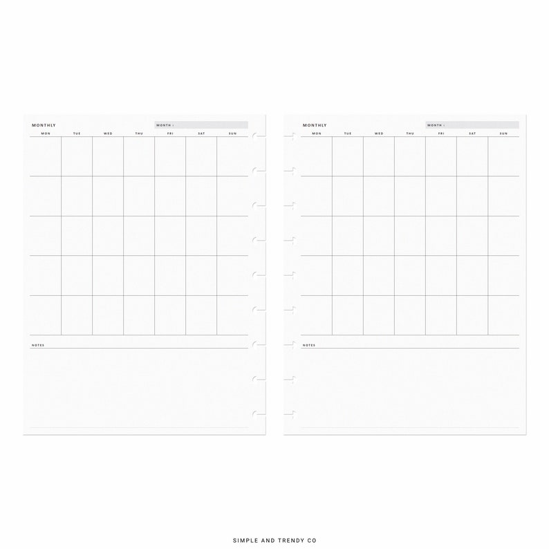 Month on One Page MO1P Happy Planner Classic Undated Monthly - Etsy