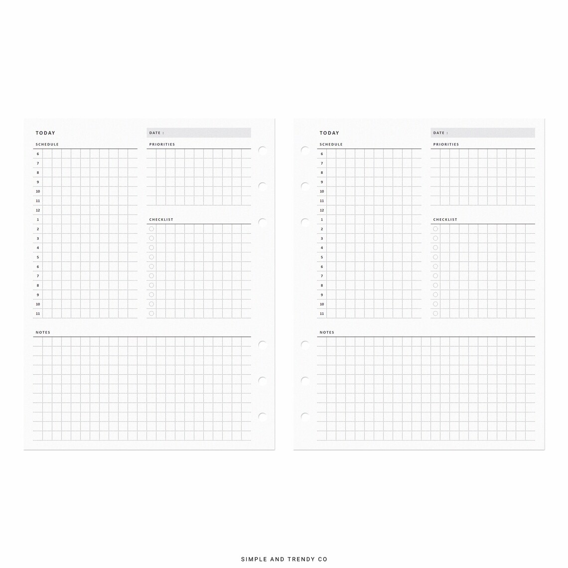 Daily Planner Printable B6 Inserts Daily Planners and - Etsy