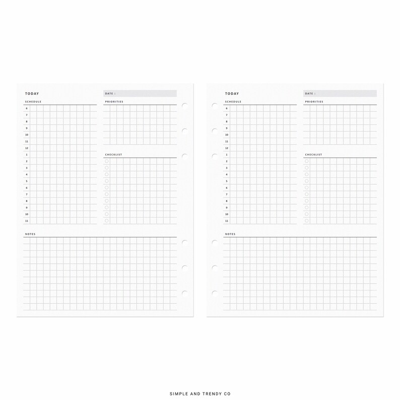 Daily Planner Printable B6 Inserts Daily Planners and - Etsy