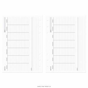 Week on 1 Page WO1P Horizontal Weekly Planner Printable - Etsy
