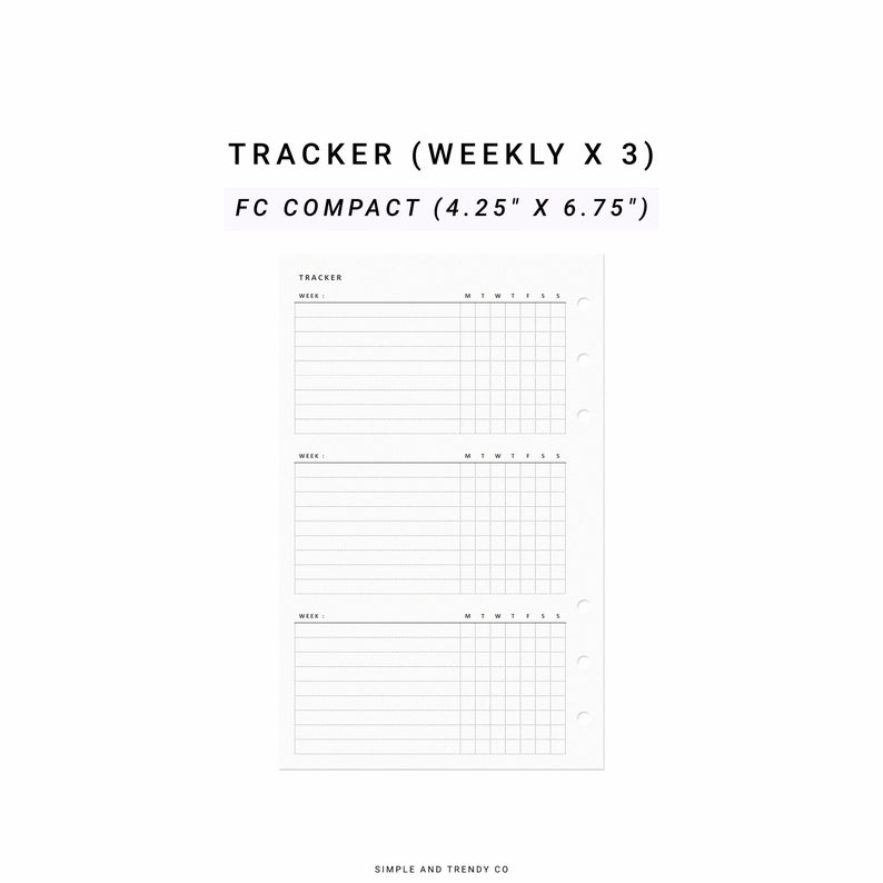 Habit Tracker Printable FC Compact Habit Tracking Goal - Etsy