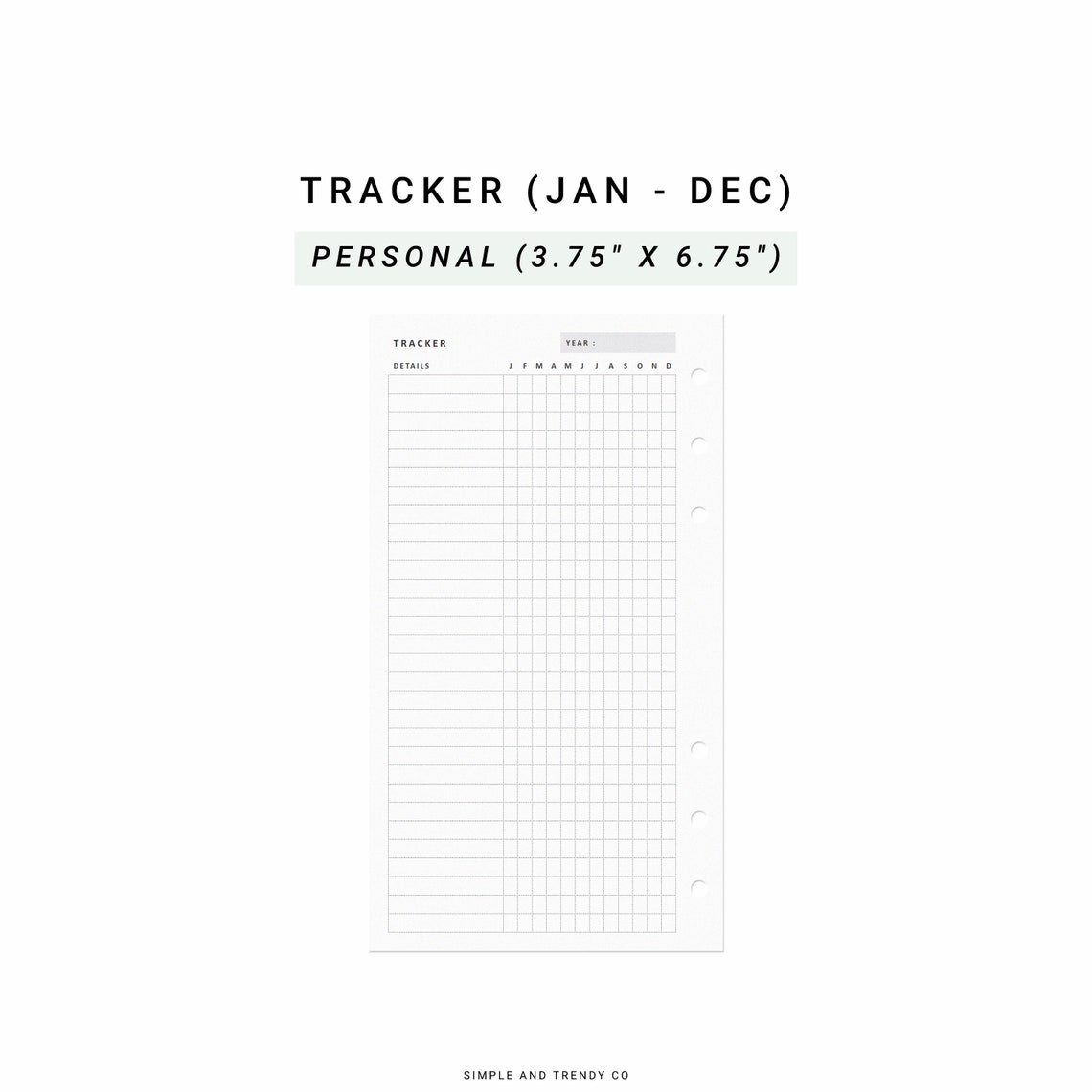 Monthly Tracker Printable Personal Planner Inserts Skin Care - Etsy