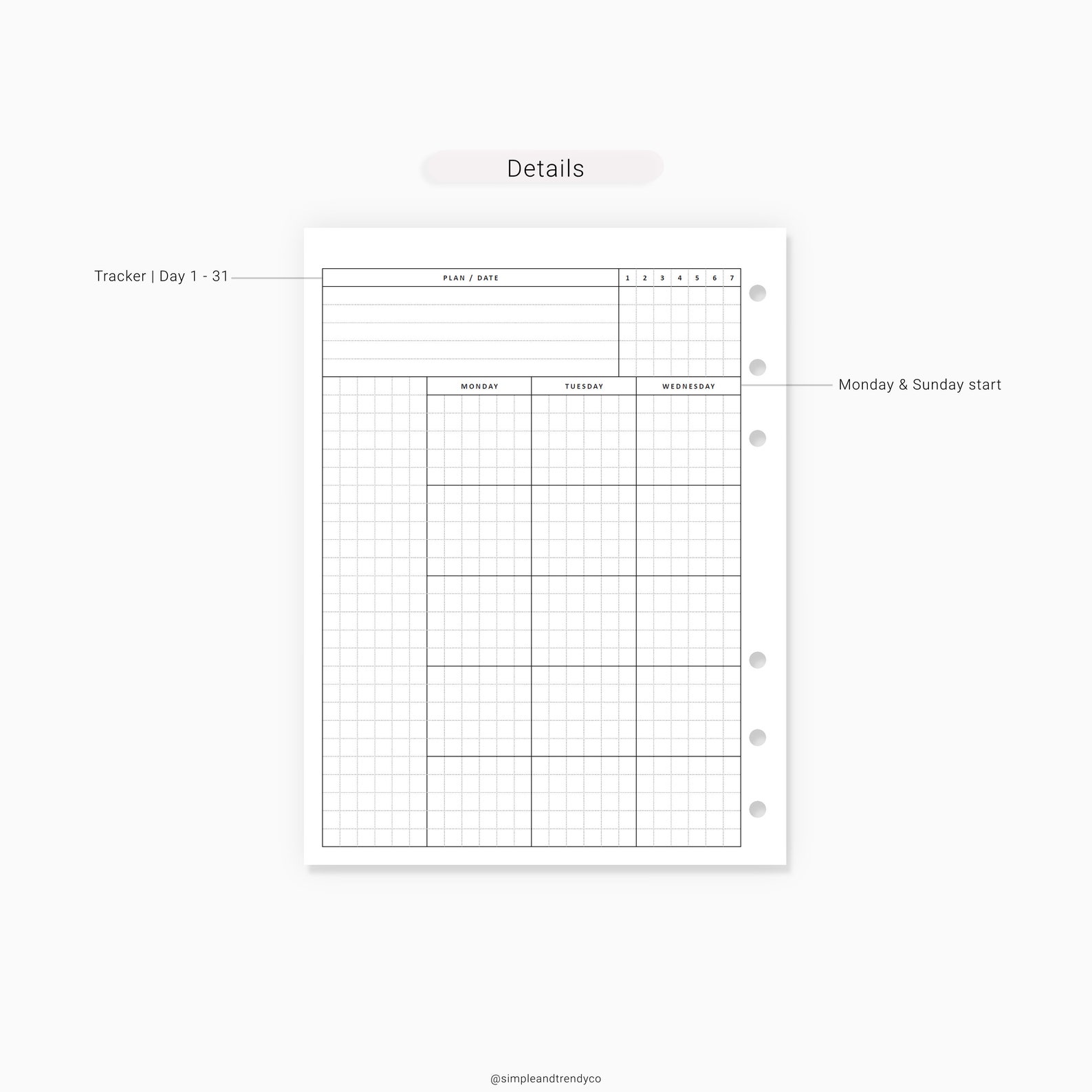 Monthly Planner Printable B6 Inserts Undated Monthly Agenda | Etsy