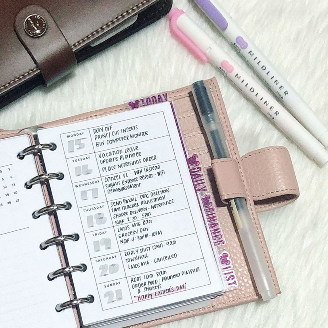 Week on One Page Weekly Planner Pages Printable Pocket Size - Etsy