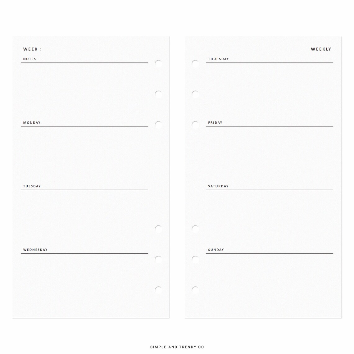 Weekly Planner Printable Personal Planner Inserts Weekly - Etsy