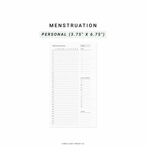 Personal Period Tracker Printable Menstrual Cycle Planner Etsy