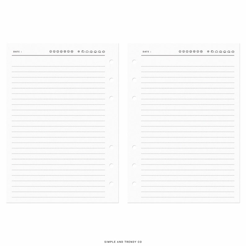 Printable Diary Pages Travel Journal A6 Inserts Writing - Etsy