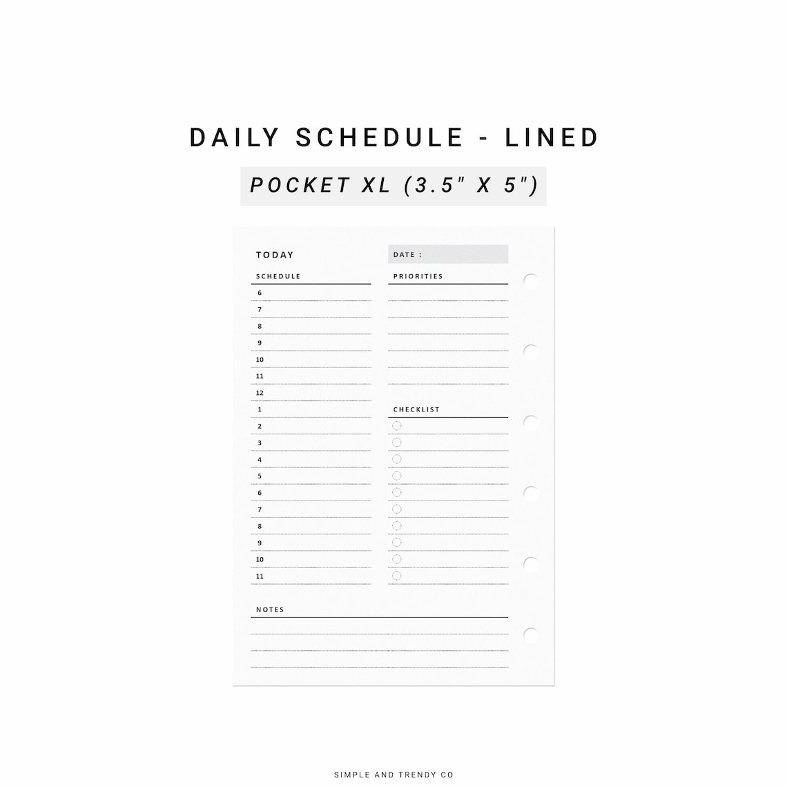 Daily Planner Printable Pocket XL Daily Planners and - Etsy