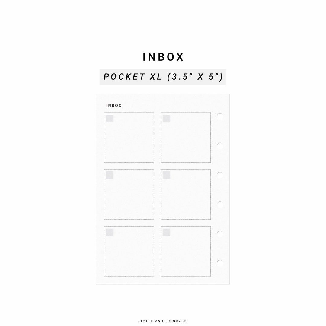 Printable Inbox Pocket XL, Inbox Insert Inbox Tracker Insert, to Do ... Printable Inbox Pocket XL, Inbox Insert Inbox Tracker Insert, to Do ...