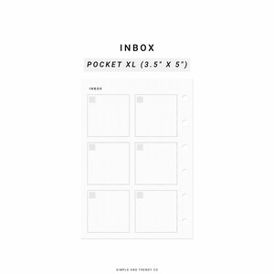 Printable Inbox Pocket XL, Inbox Insert Inbox Tracker Insert, to Do ...