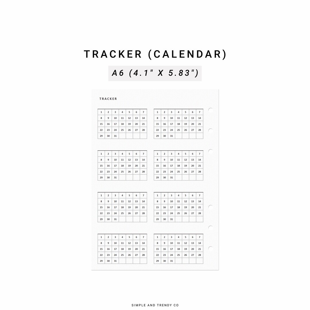 Habit Tracker A6 Inserts, Habit Tracker Calendar Template, Routine ... Habit Tracker A6 Inserts, Habit Tracker Calendar Template, Routine ...