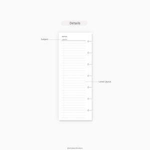 Notes Paper Skinny Mini HP Printable Writing Paper Lined | Etsy