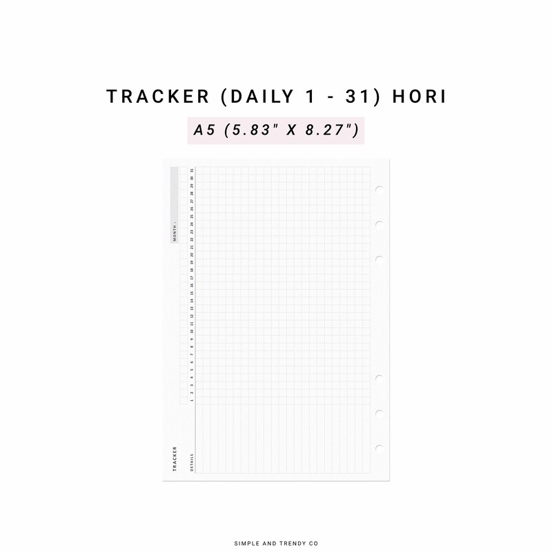 A5 Habit Tracker - Etsy