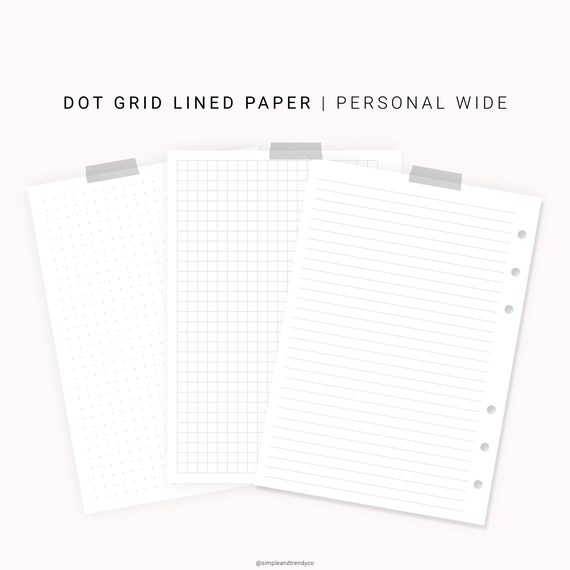 Dot Grid Lined Paper Hobonichi Weeks TN Lecture Notes Taking Printable ...