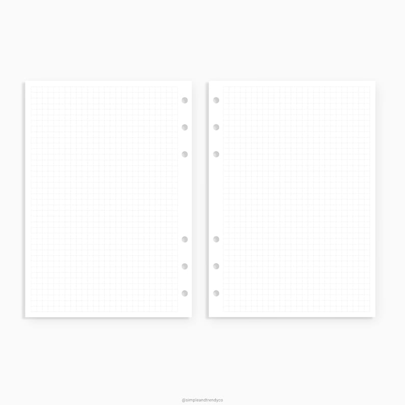 Study Note Paper Dotted Grid A5 Planner Inserts Printable | Etsy