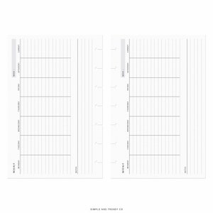 Week on 1 Page WO1P Horizontal Weekly Planner Printable Happy - Etsy