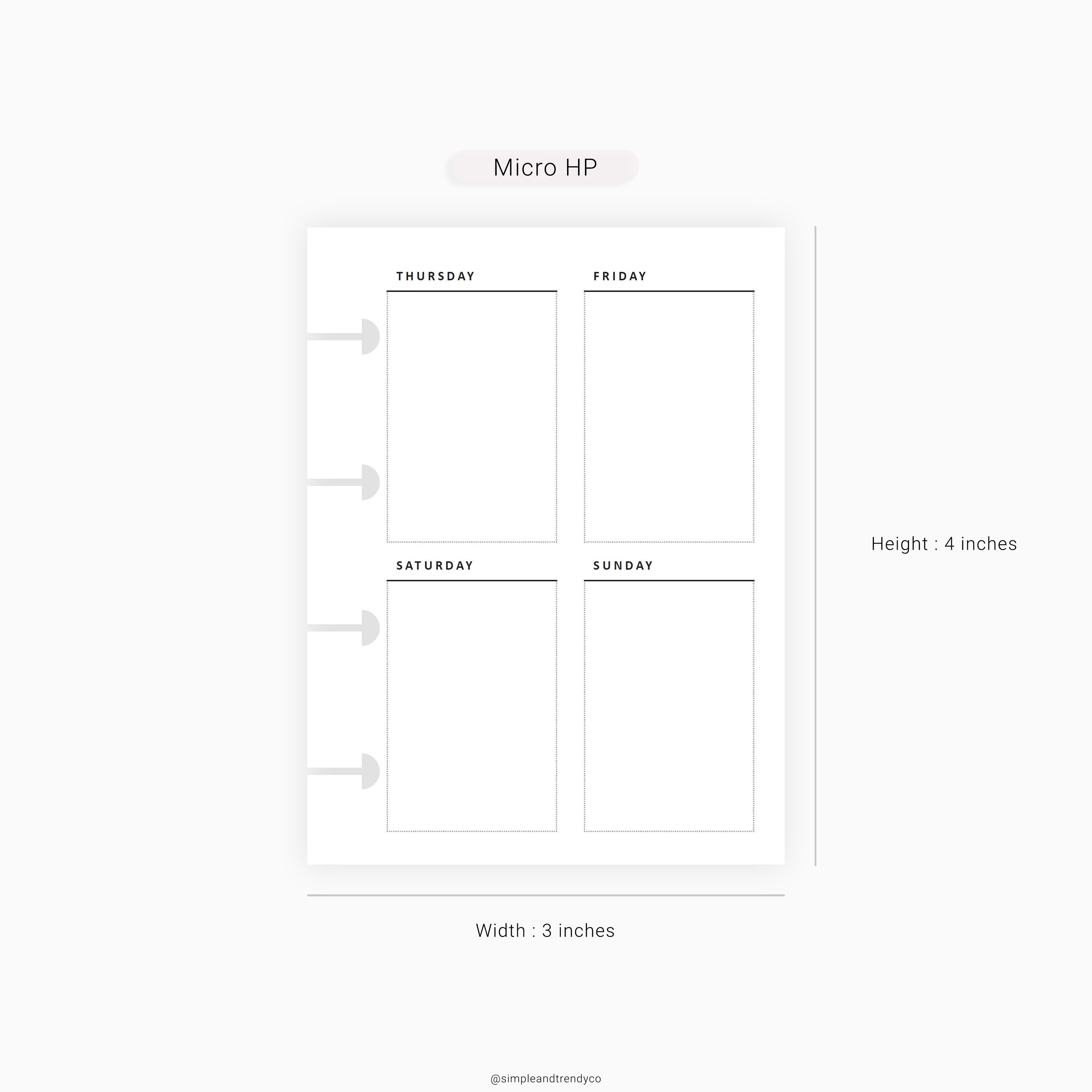 Week on 2 Two Pages Micro Happy Planner Weekly Agenda | Etsy