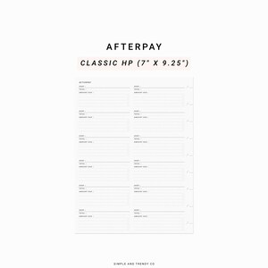 Afterpay Tracker Happy Planner Classic, Printable Afterpay Payment ...