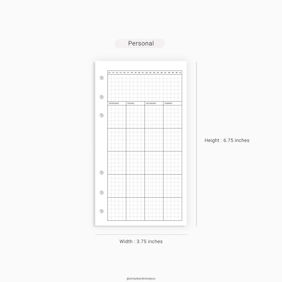 Monthly Planner Printable Personal Planner Inserts Undated | Etsy