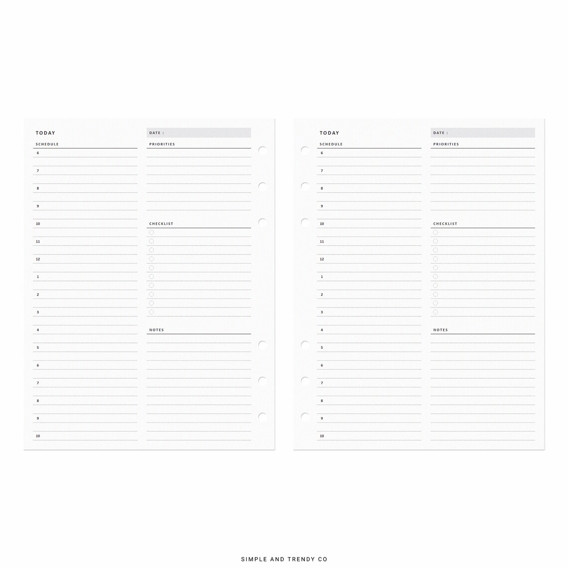 Daily Planner Printable B6 Size Daily Planners Half Hour - Etsy