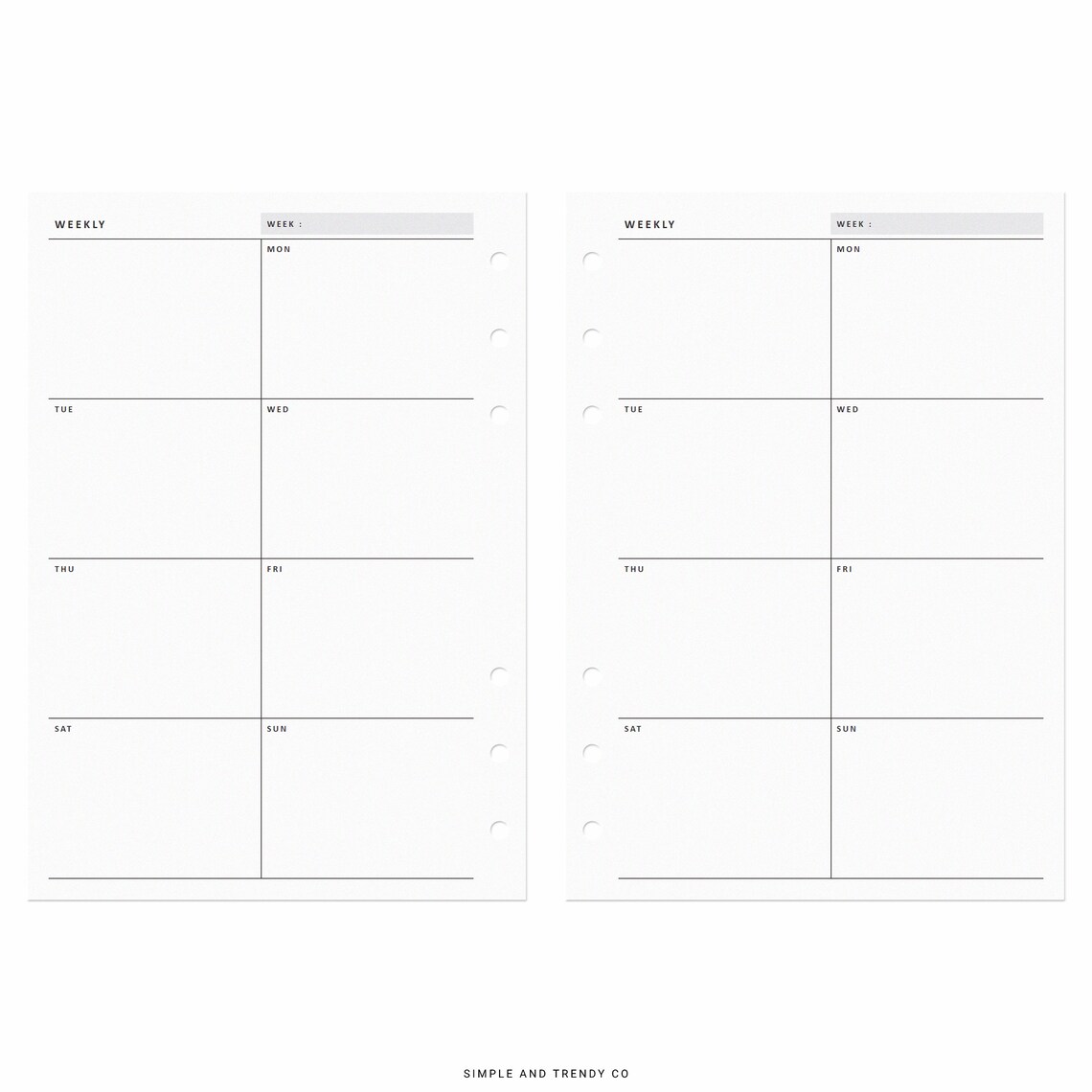 Week on One Page Printable Personal Wide Weekly 1 Page - Etsy