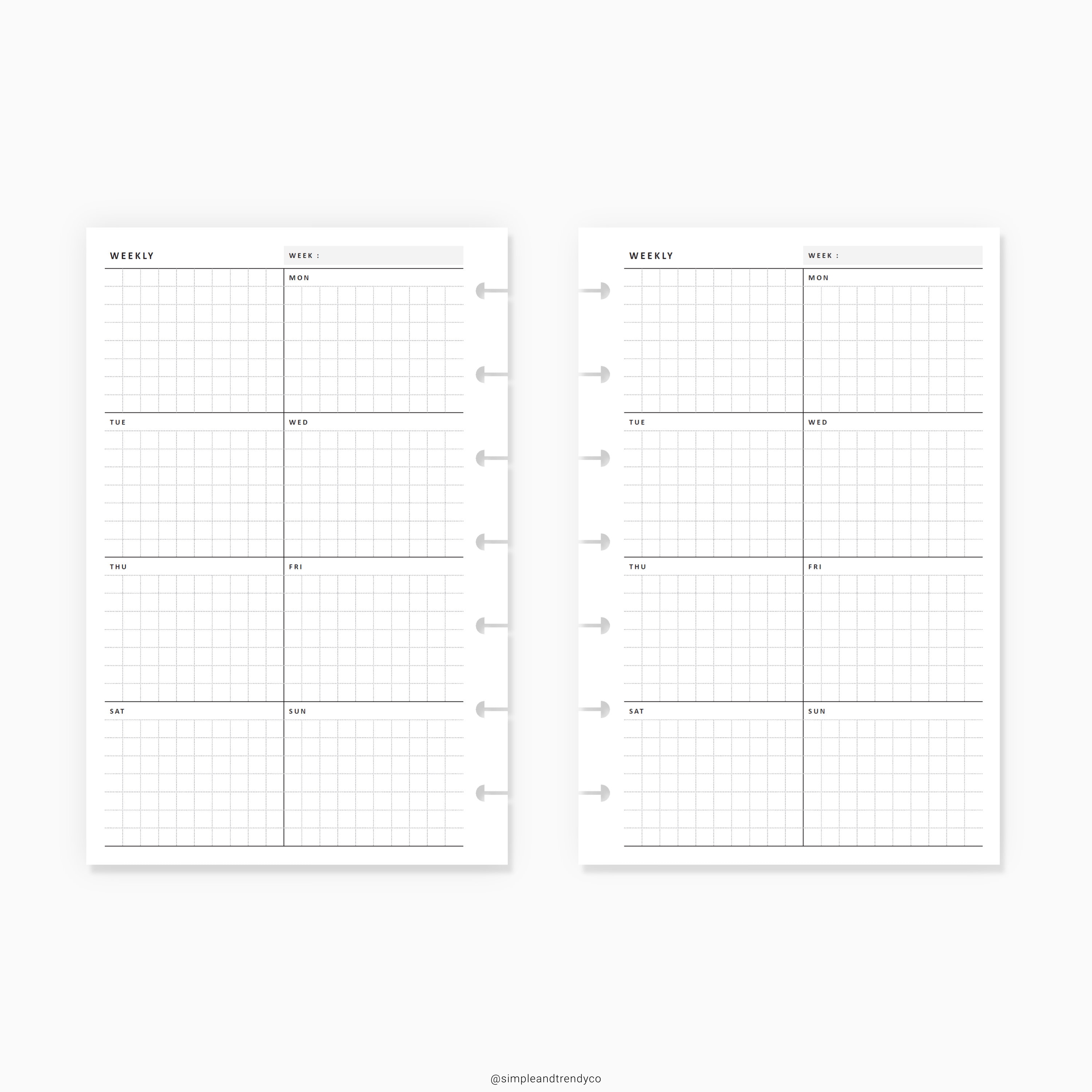 Week on One Page Printable Happy Planner Mini Weekly 1 Page | Etsy