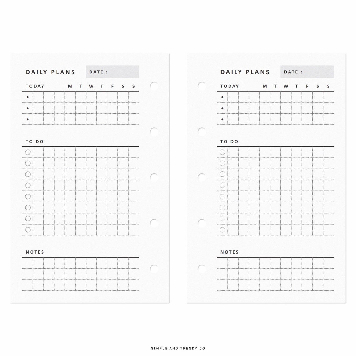Daily Planner Printable Mini Size Filofax Mini Daily - Etsy