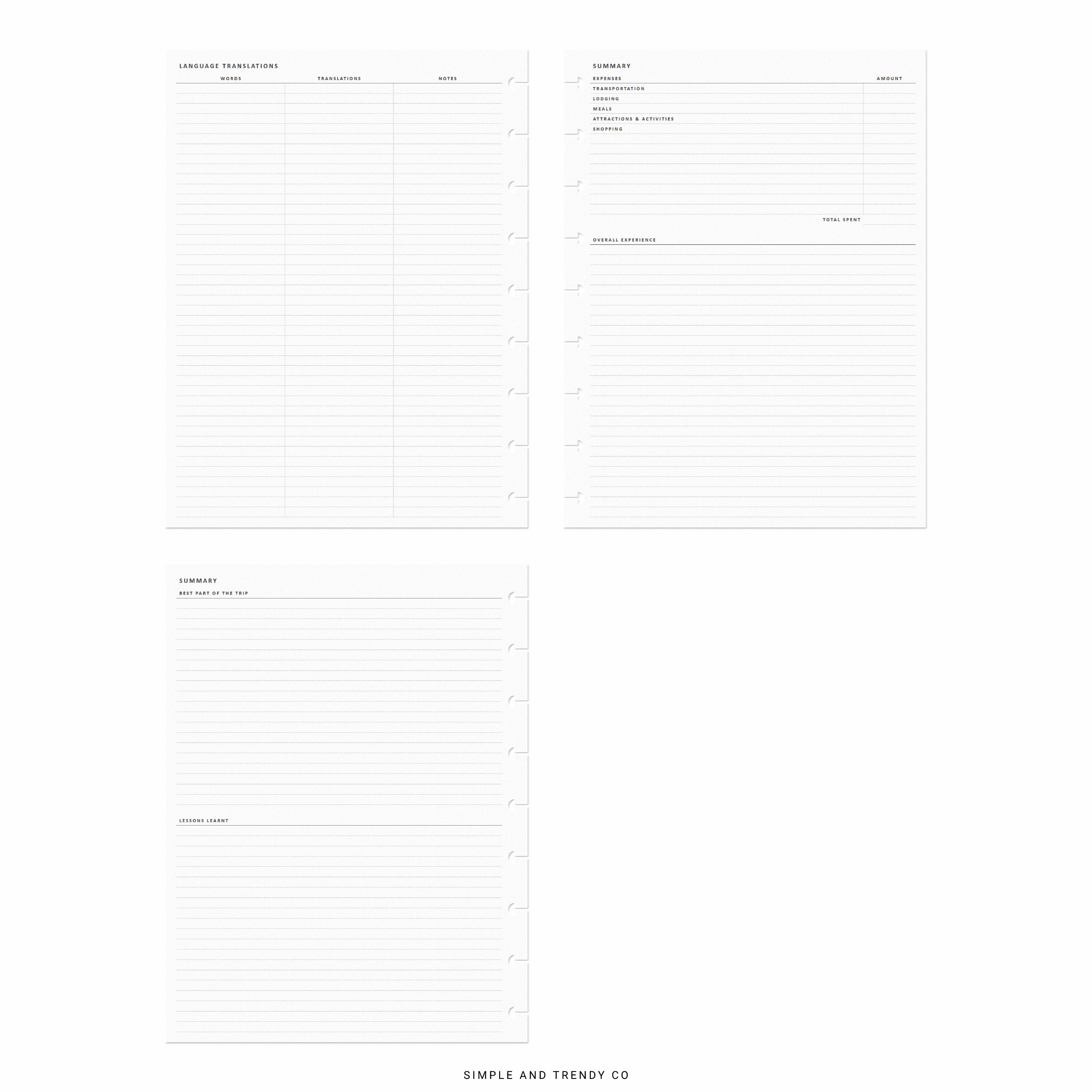 Travel Planner Printable Happy Planner Classic Family - Etsy