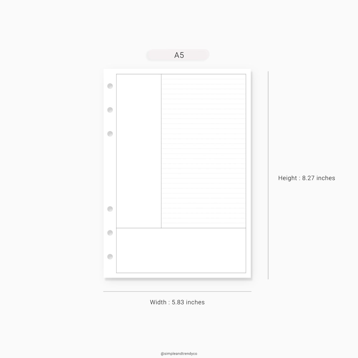 Cornell Notes Printable Notes Set A5 Planner Inserts Cornell | Etsy