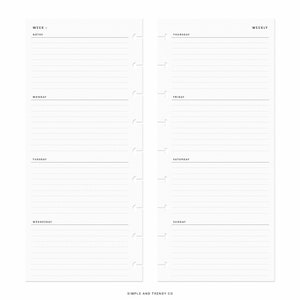 Weekly Planner Printable Skinny Classic Happynichi Printable Half Sheet ...