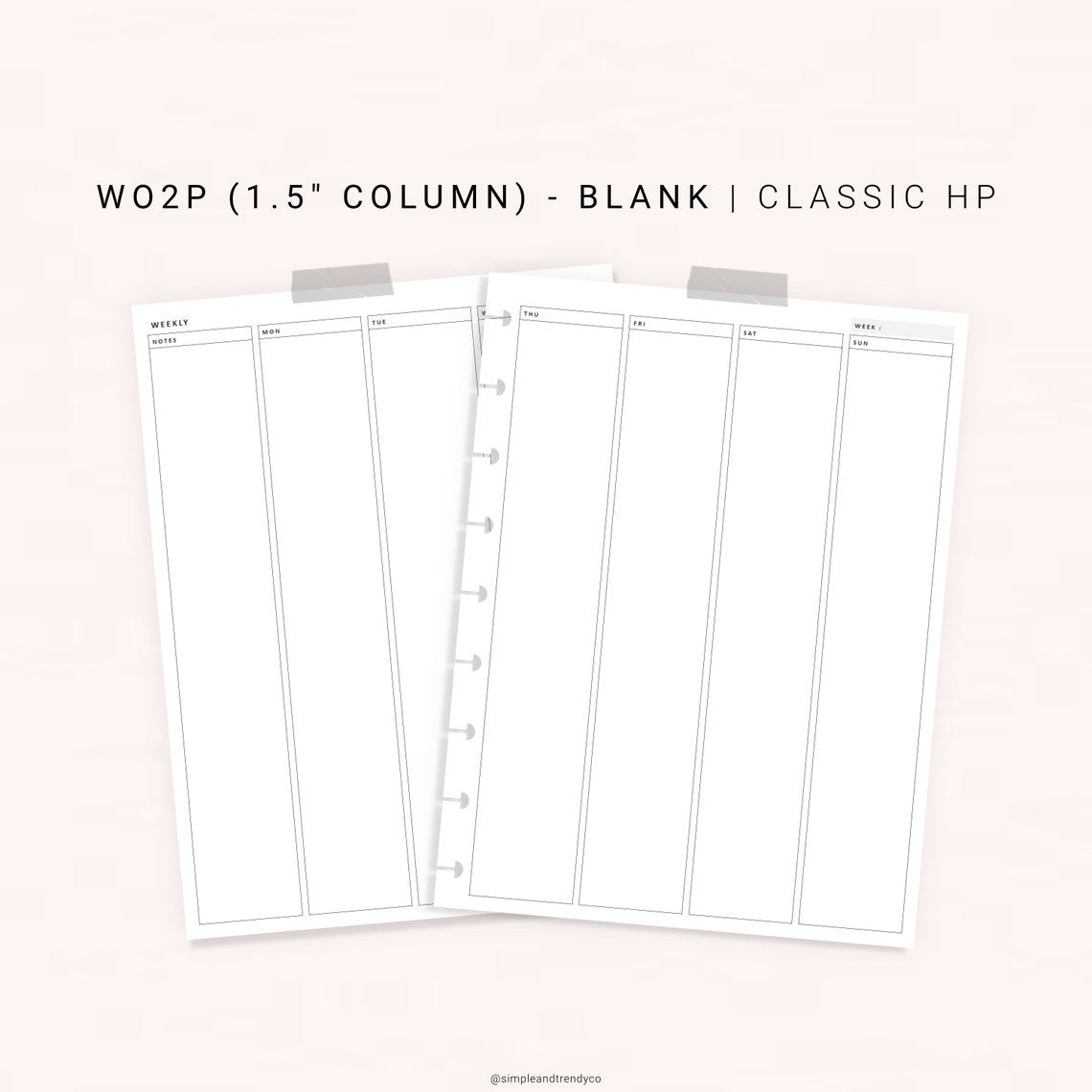 Vertical Weekly Planner 1.5 Inch Column Happy Planner | Etsy