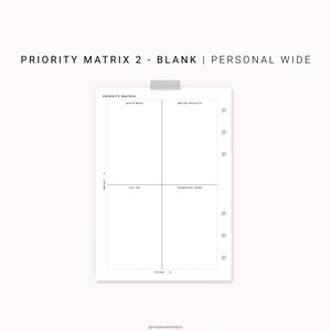 Action Priority Matrix Quick Wins Major Projects Fill Ins | Etsy