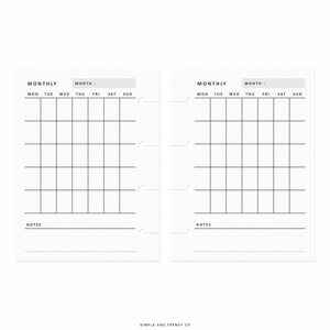 Month on One Page MO1P Micro Happy Planner, Undated Monthly Planner ...