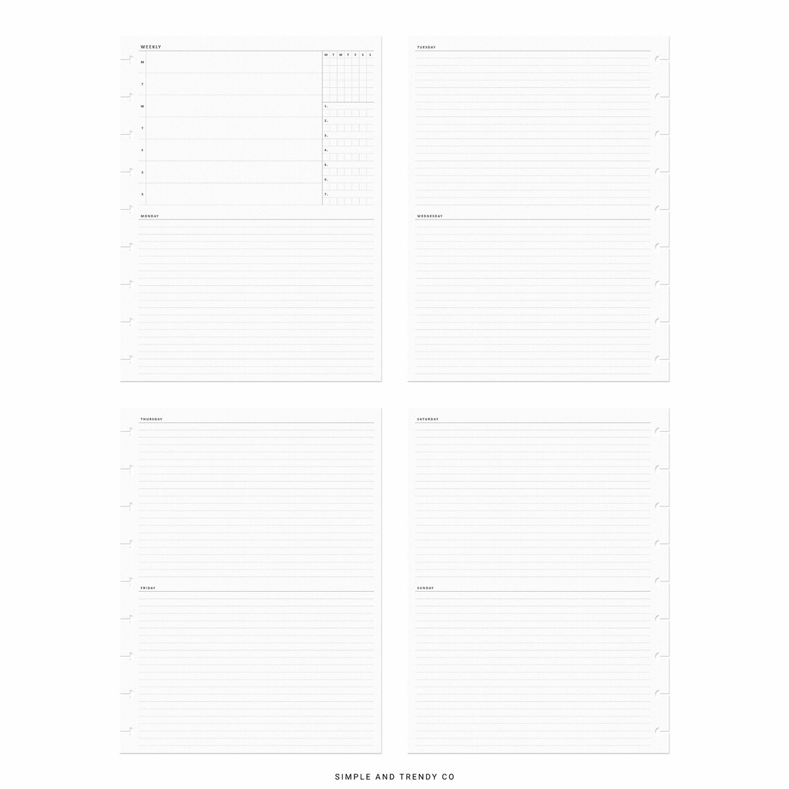 Undated Weekly Planner Printable Happy Planner Classic Weekly - Etsy