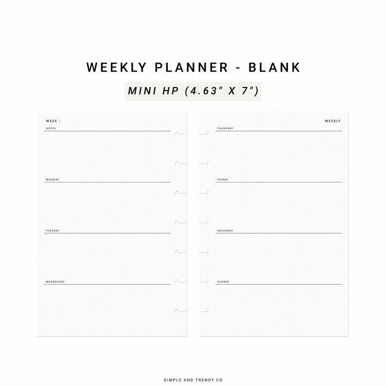 Weekly Planner Printable Happy Planner Mini Weekly Schedule - Etsy