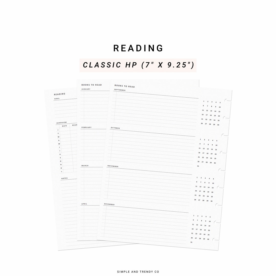 Reading List Student Reading Log, Reading Planner Happy Planner Classic ...