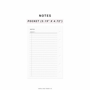 Notes Paper Pocket Size, Printable Writing Paper Lined Notes, Study ...